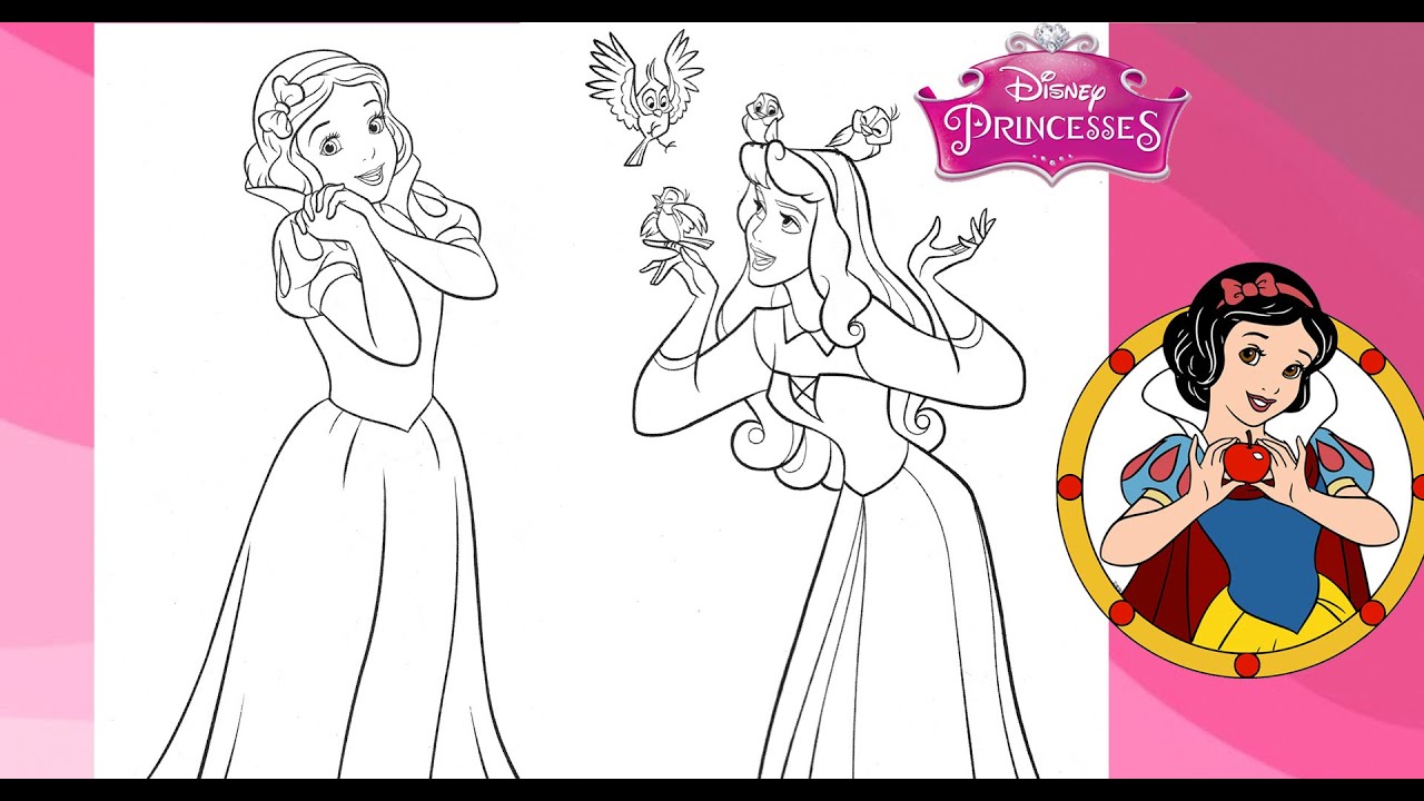 Disney PRINCESS MAKEOVER coloring page SNOW WHITE SLEEPING BEAUTY Color ...