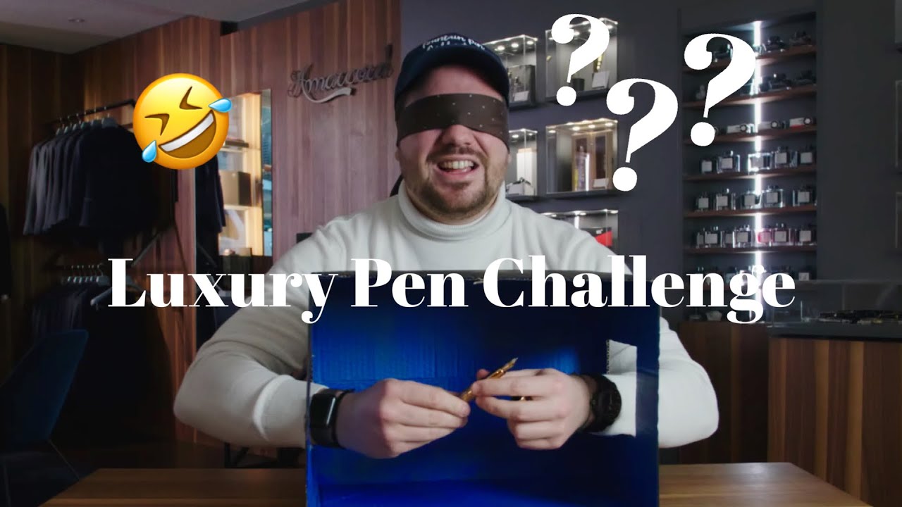 What's in the Box Luxury Pen Challenge (Blindfolded) 🤣😂 - YouTube
