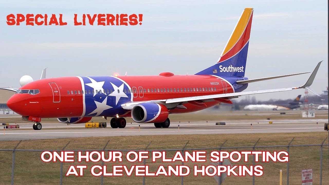 1 HOUR OF PLANE SPOTTING AT CLEVELAND HOPKINS. Special Liveries ...