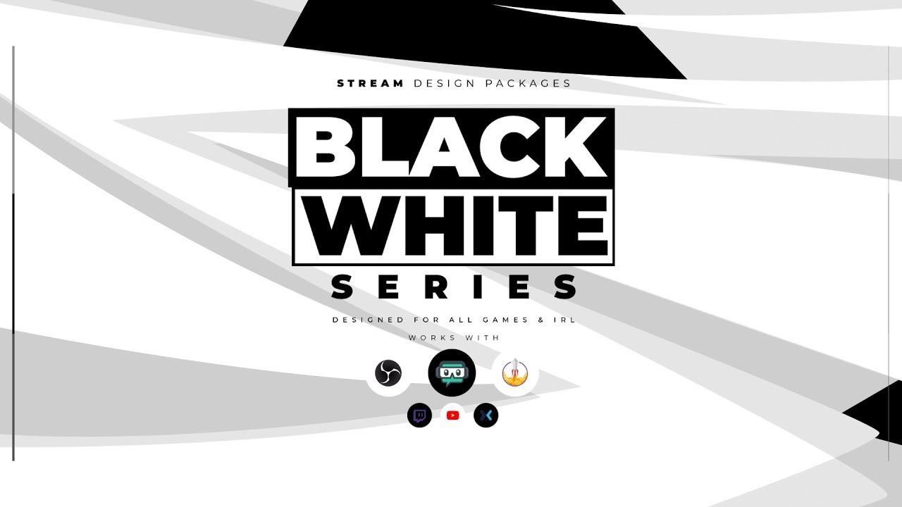 Full Twitch Stream Design Pack - Animated "Black White Series" Stream ...