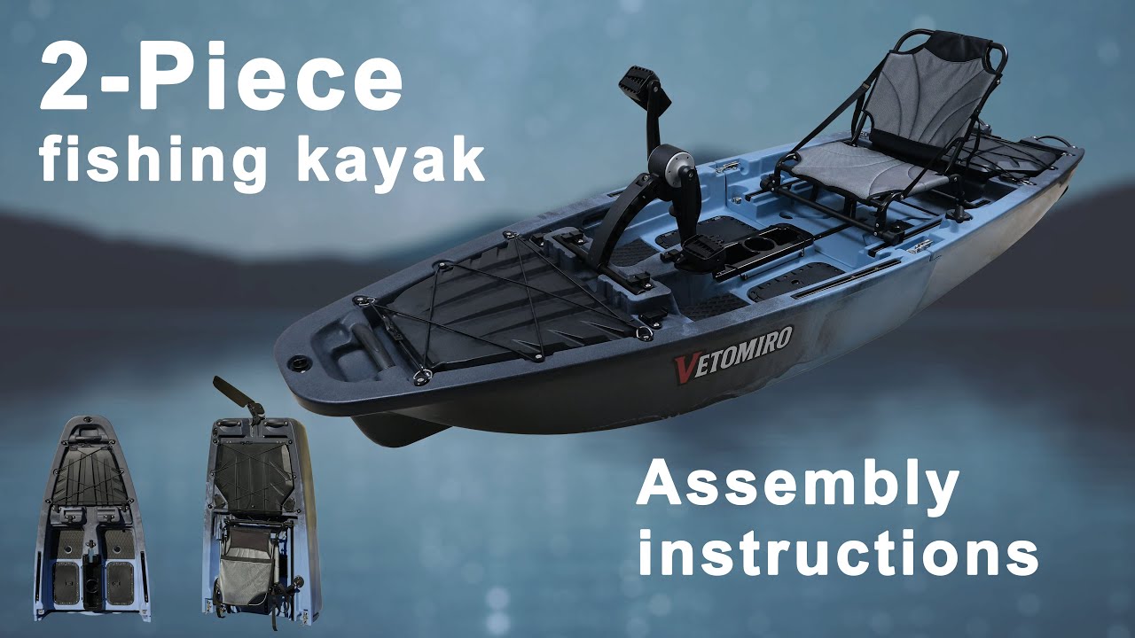 VETOMIRO 2 piece modular fishing kayak assembly instruction - YouTube