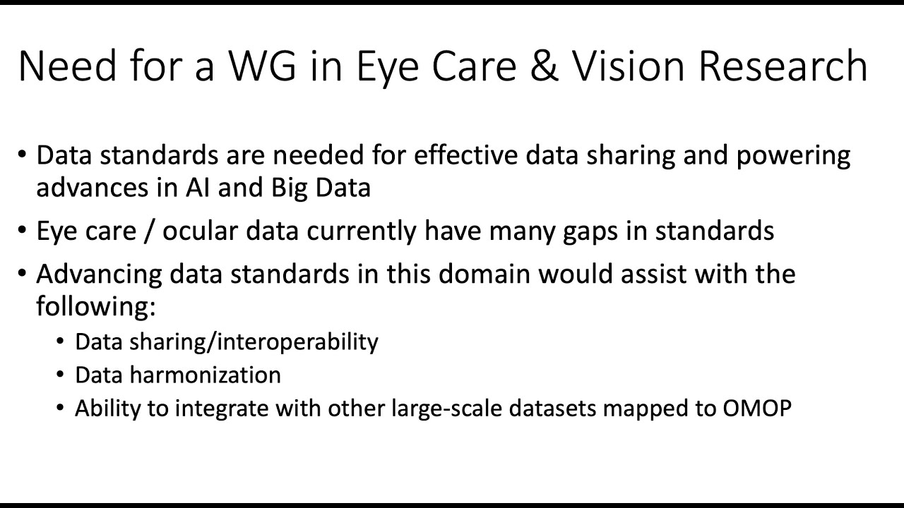 Eye Care and Vision Research Workgroup Introduction (Sally Baxter ...
