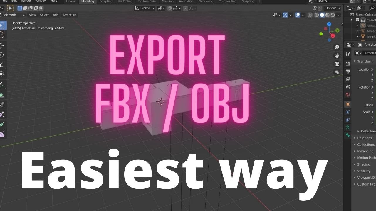 How to export fbx and obj and stl from blender | Export stl format from ...