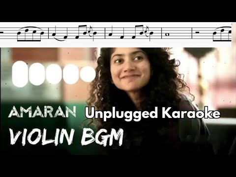 Sai Pallavi's Violin Intro Unplugged Karaoke with Sheet Music Notes by ...