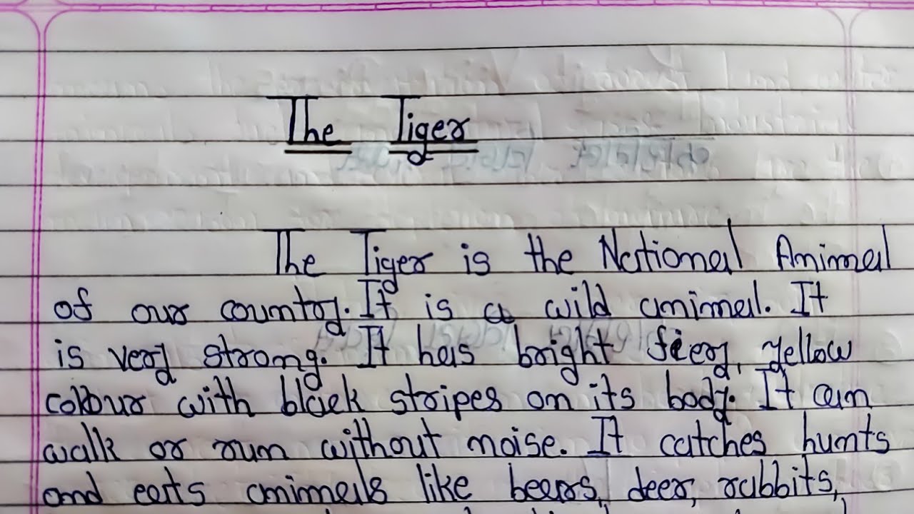 Essay On Tiger in English | Short essay on Tiger | Essay On National ...