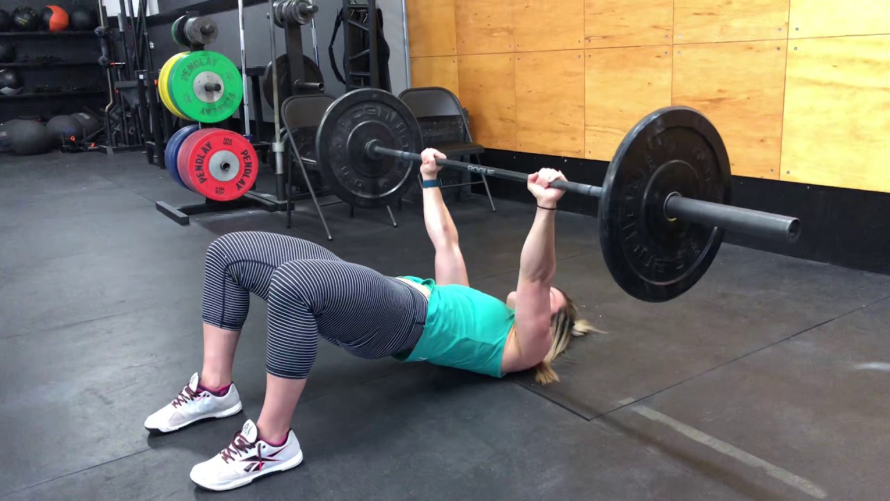 Glute-Bridge Barbell Floor Press - YouTube