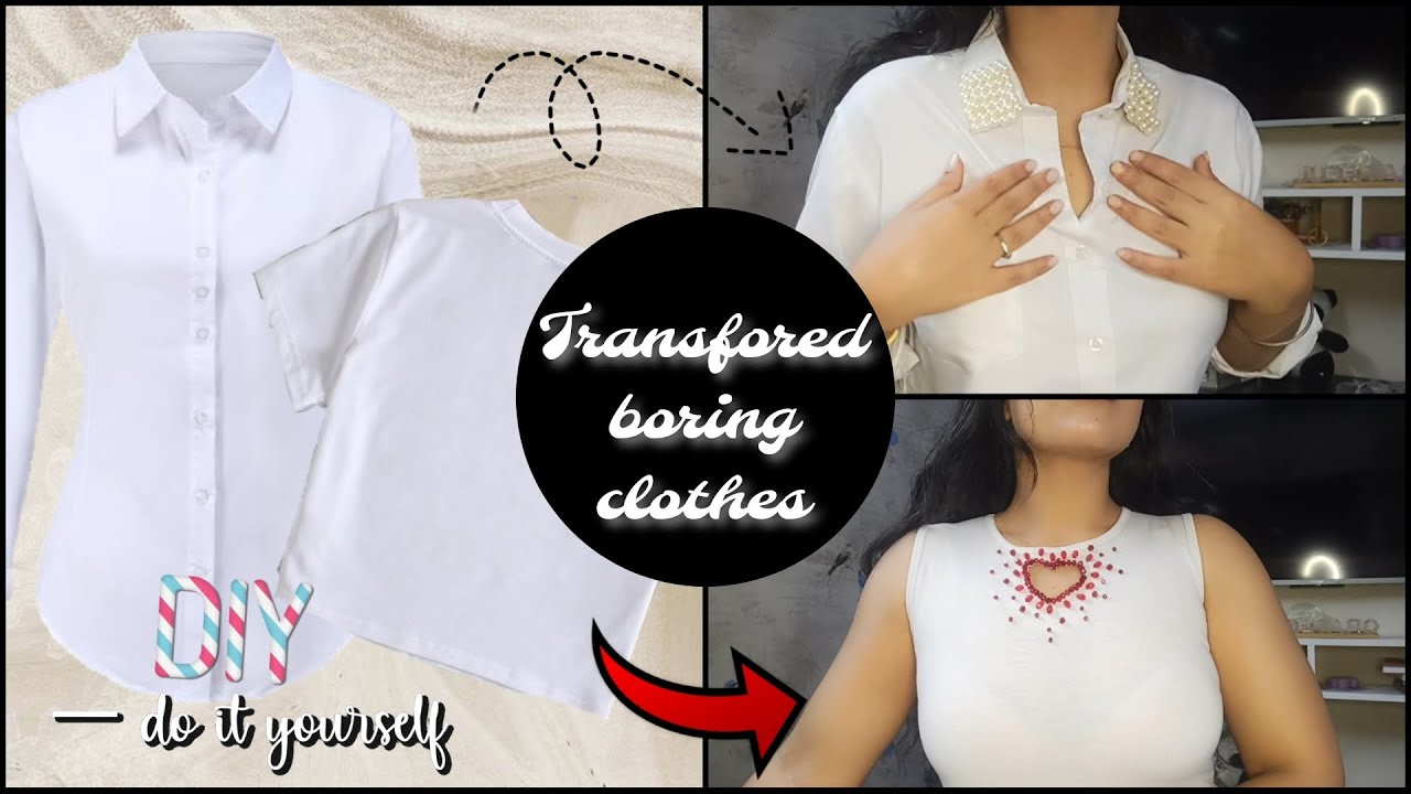 Transforming boring clothes into cool fits 🤌🏻||DIY clothes 🪄 ||Easy ...