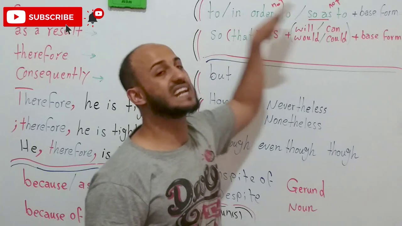 Advanced 3 Discourse markers 1 result, reason, purpose; contrast - YouTube