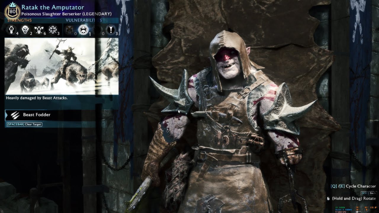 Shadow of war - pit fights | Ratak the amputator - YouTube