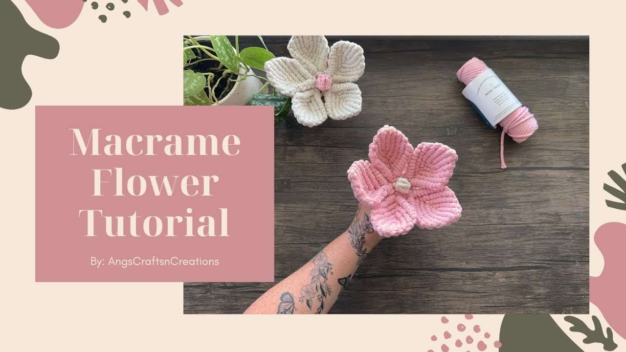 Macrame Flower Tutorial: 5 Petal Flower Tutorial - YouTube