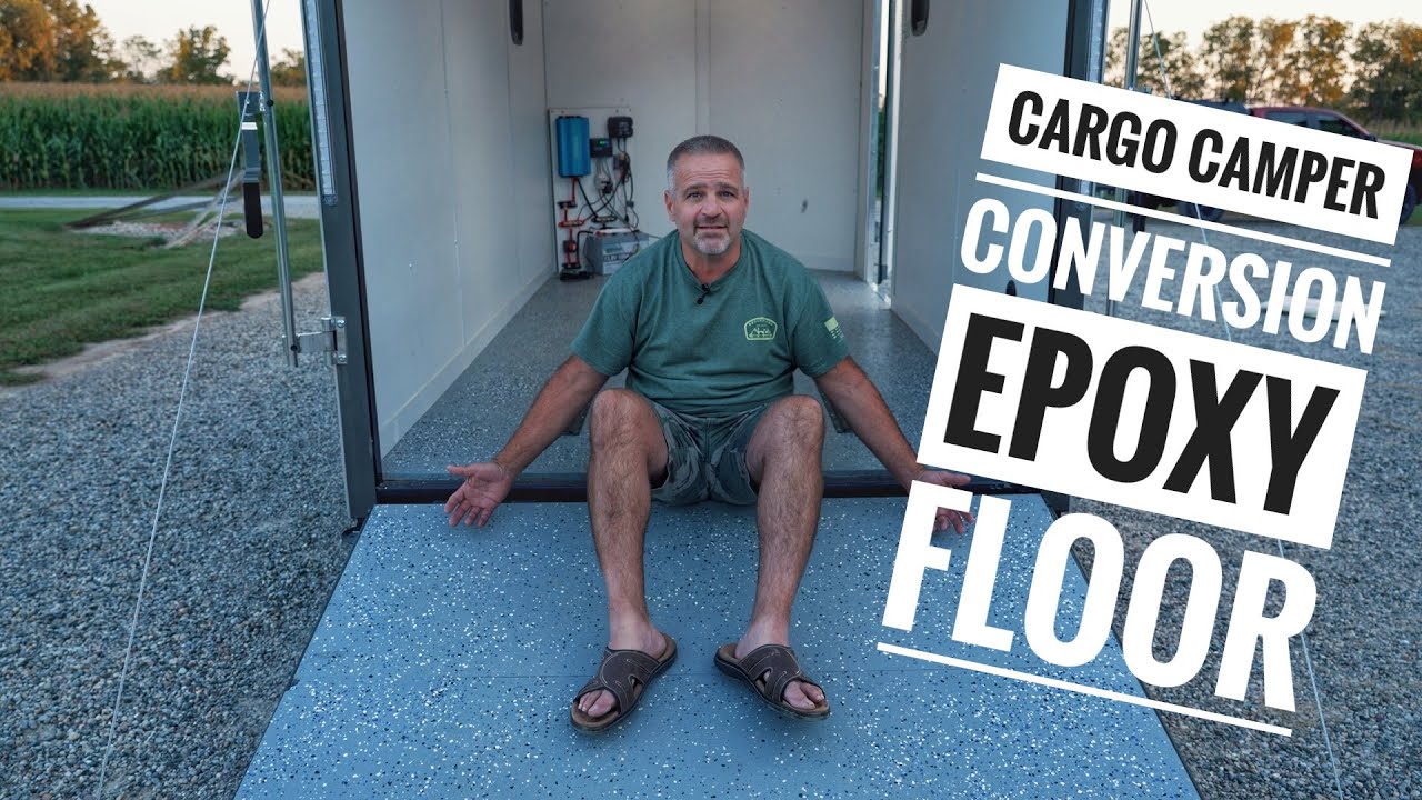 Cargo Trailer Camper Conversion - Epoxy Floor Installation - YouTube