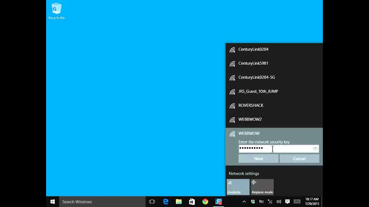 Set-up wireless on Windows 10 - YouTube