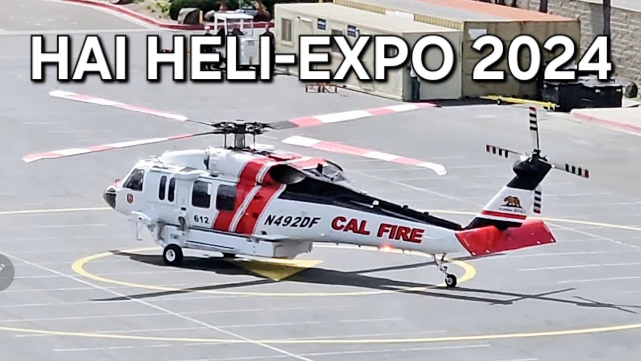 Helicopter leaving HAI HELI-EXPO 2024 Anaheim California - YouTube