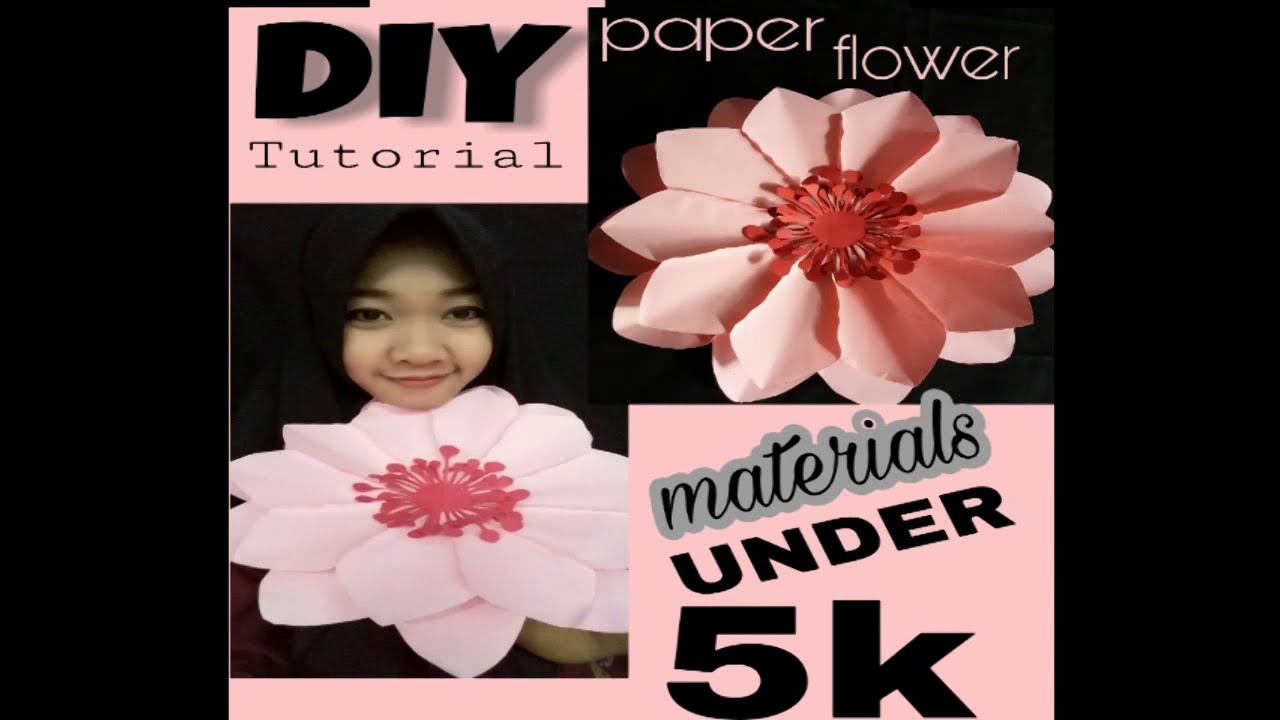 DIY tutorial bunga kertas (PAPER FLOWERS) mudah dan murah - YouTube