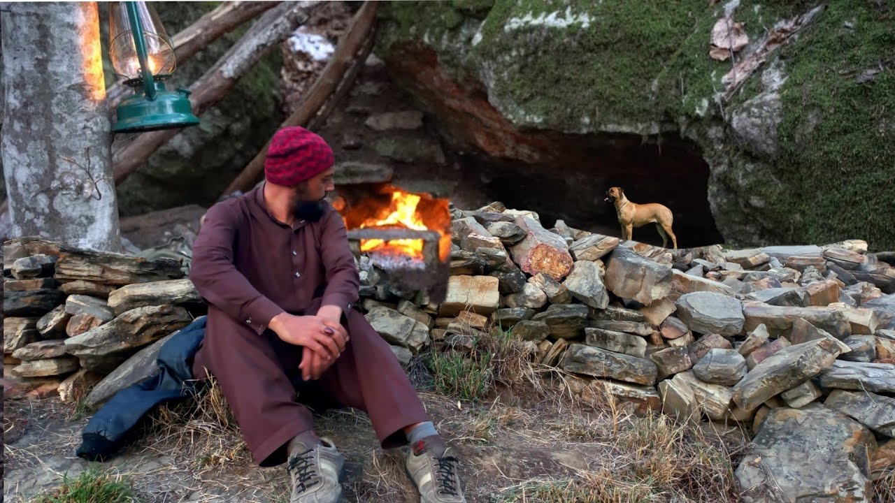 DIY - Cave Primitve Stone Wall, Easy Shelter Wild. Fireplace Bushcraft ...