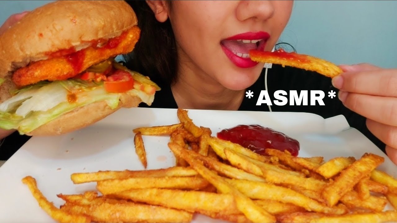 ASMR WENDY'S SPICY CRISPY CHICKEN SANDWICH AND FRIES (EATING SOUNDS ...