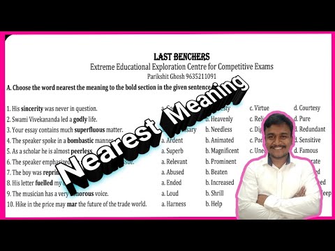 Synonyms | Nearest Meaning - YouTube