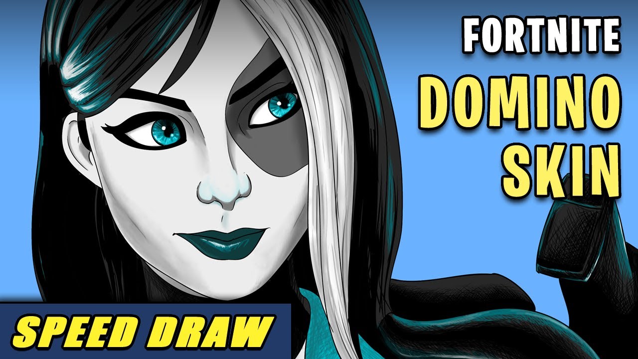 Drawing X-Force Domino Fortnite Skin | Speed draw | Speedpaint - YouTube