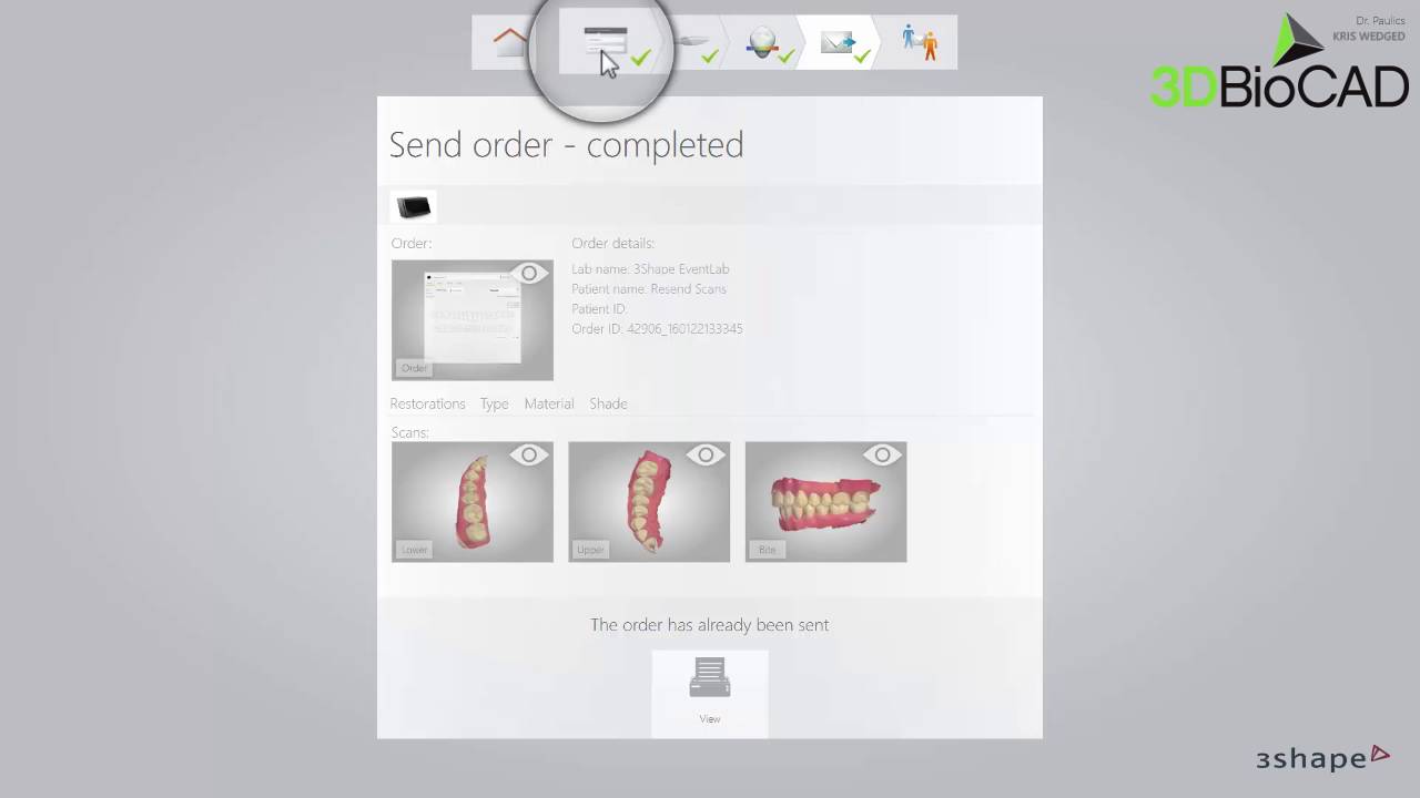 3D BioCAD - TRIOS 3 How to Resend a case - YouTube