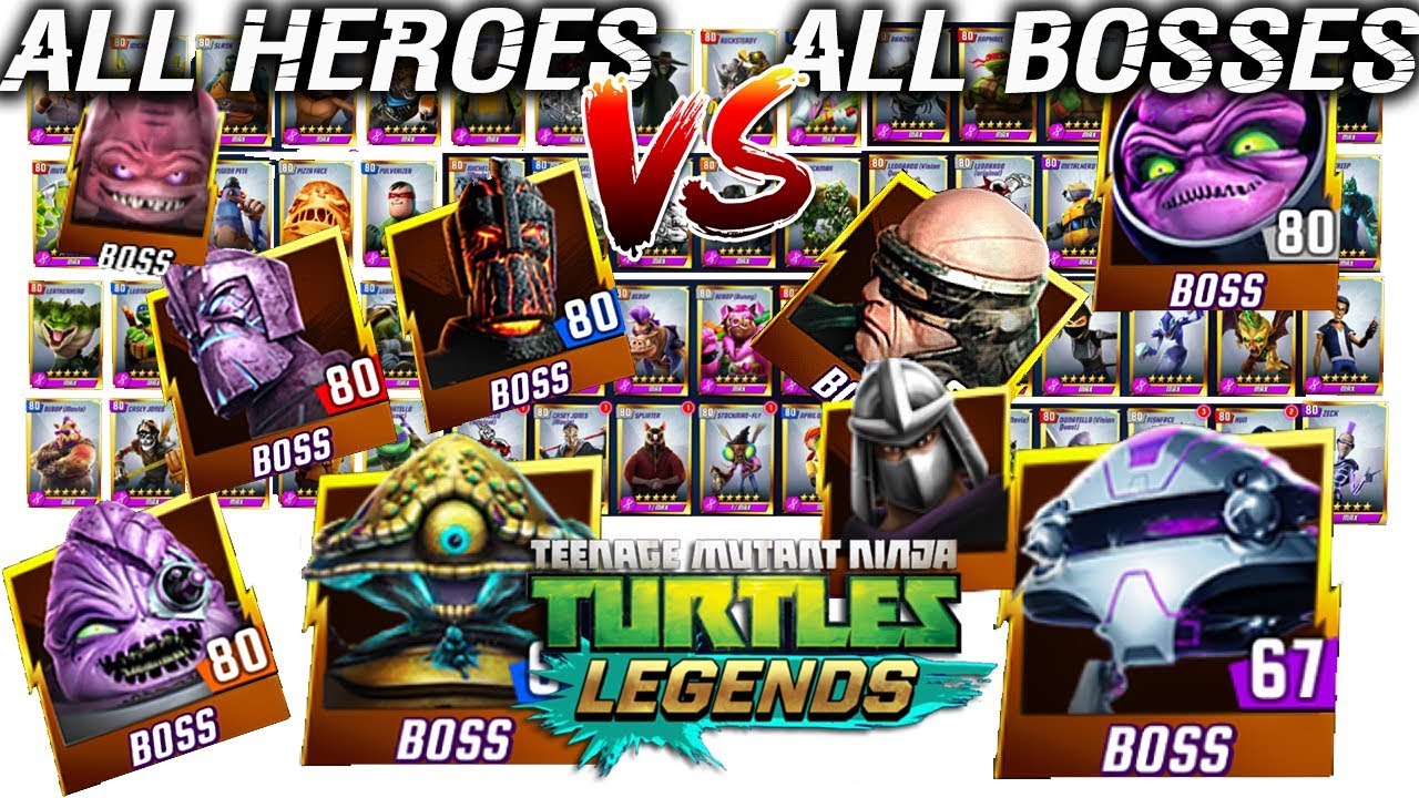 All Heroes VS All Bosses - TMNT Legends gameplay - YouTube