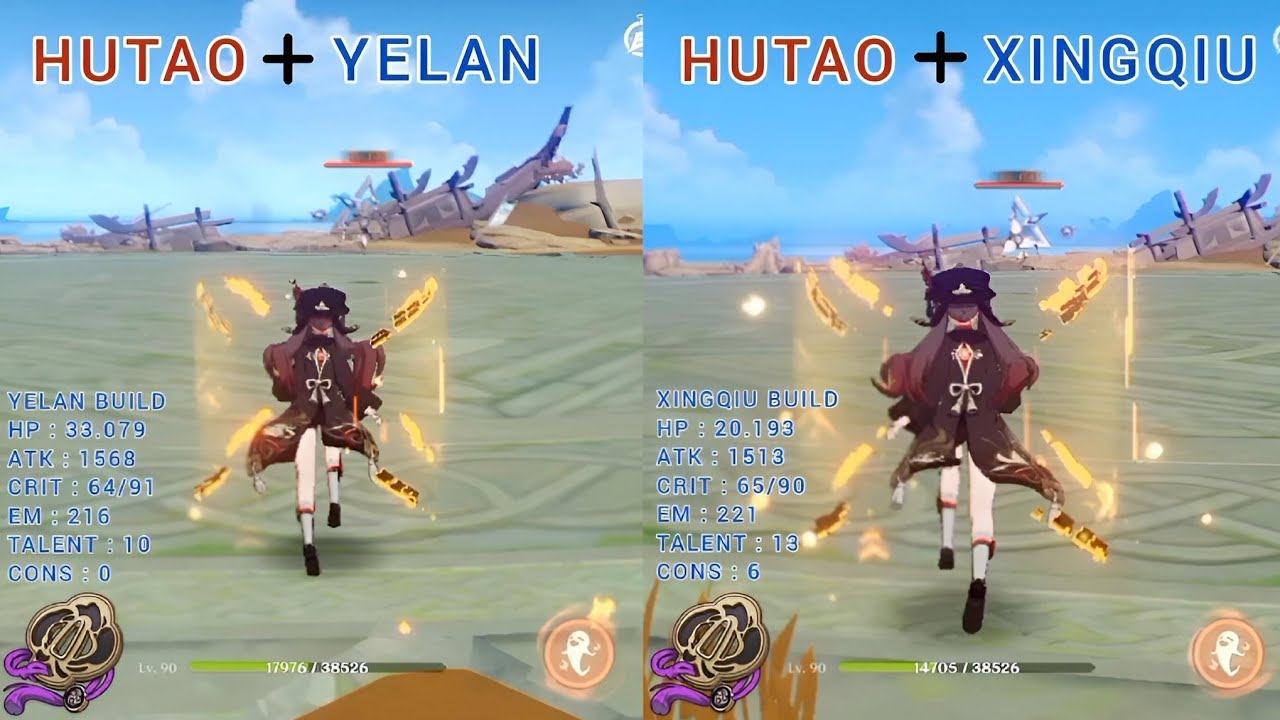 Hutao Yelan vs Hutao Xingqiu | Vaporize comparison [ Team comp ] who is ...