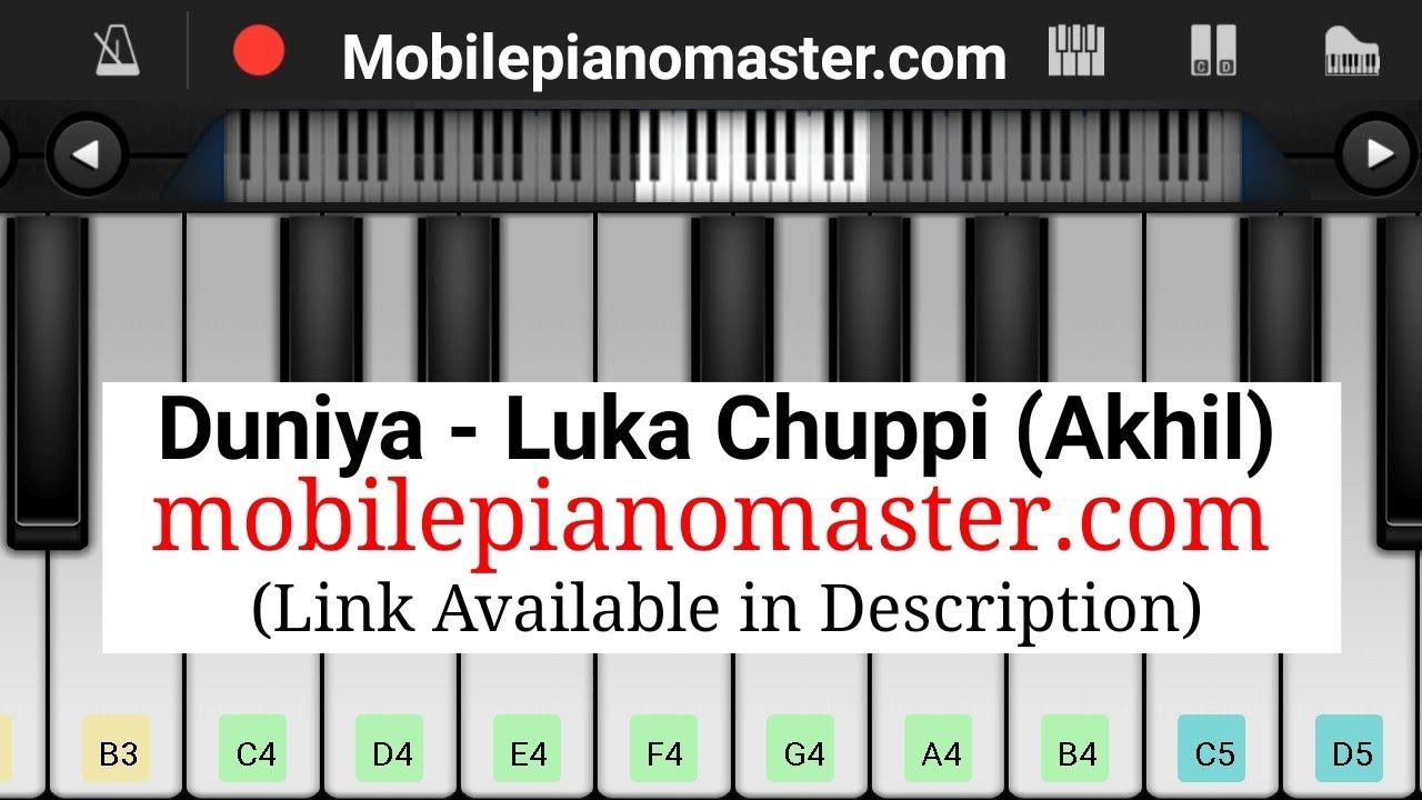 Duniya Piano Tutorial | PianoNotes |Akhil |Luka Chuppi Song|Mobile ...