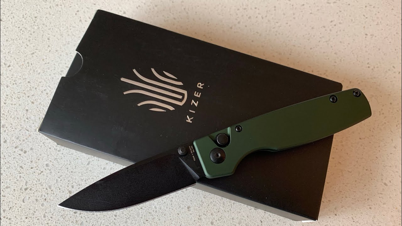 Original Green Button Lock Kizer + Mojave Knife Review - YouTube