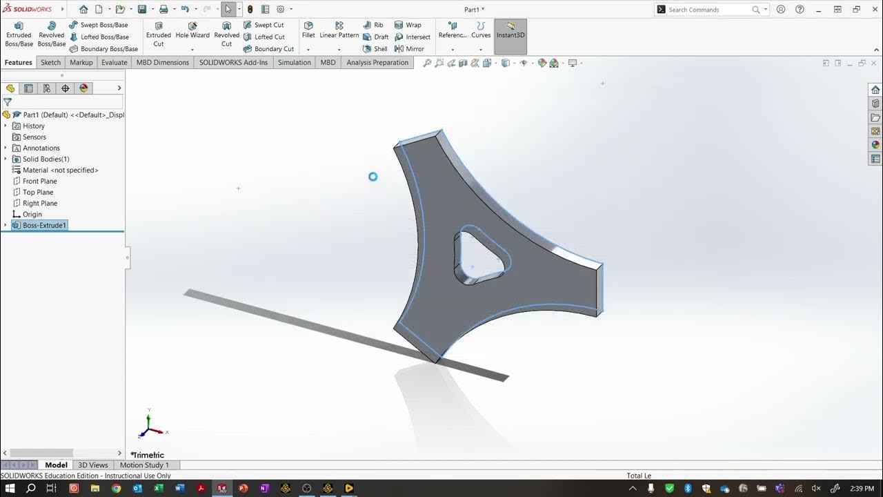 Solidworks Triangle Plate and Import to ANSYS - YouTube