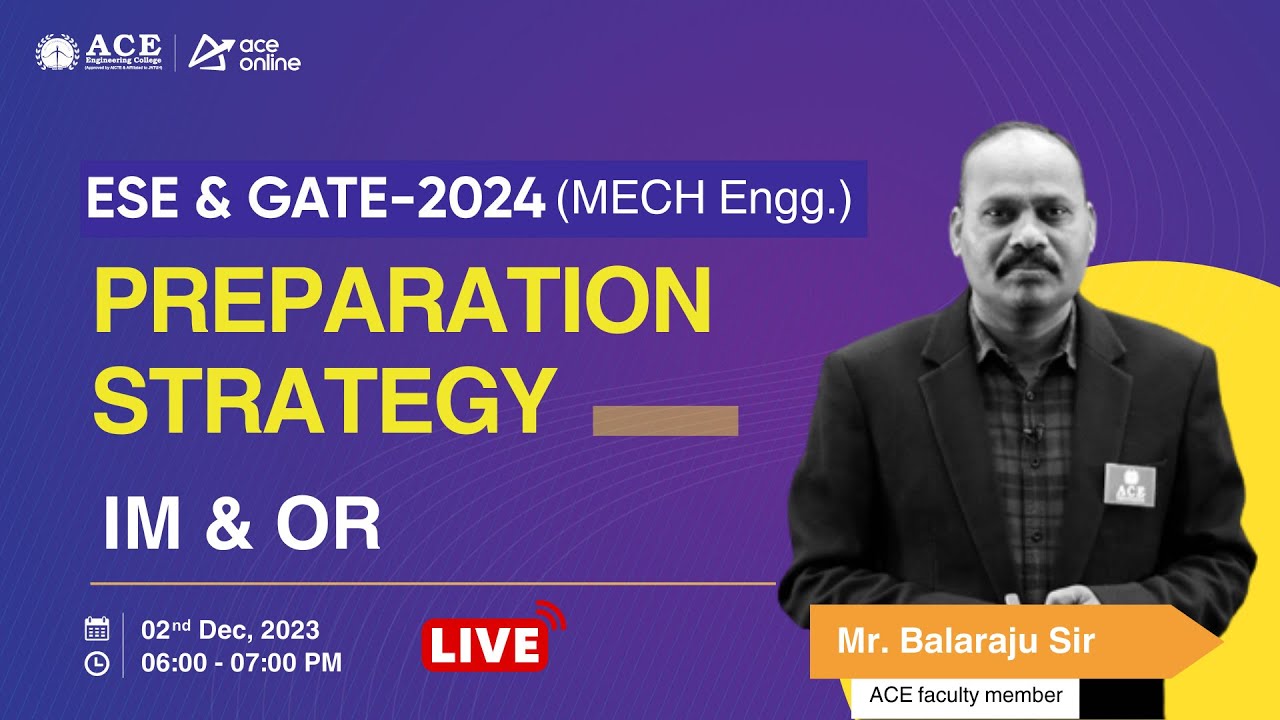 IM & OR | Important Concepts for ESE/ GATE 2024 (MECH) | ACE Online ...