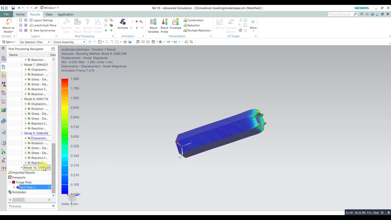 Siemens Nx Get Mode shape during Buckling With Nastran solver in NX ...