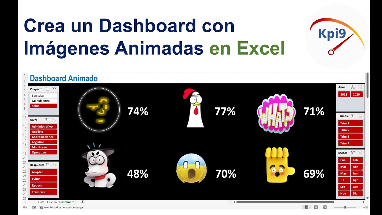 Crea un Dashboard con Imágenes Animadas en Excel - YouTube