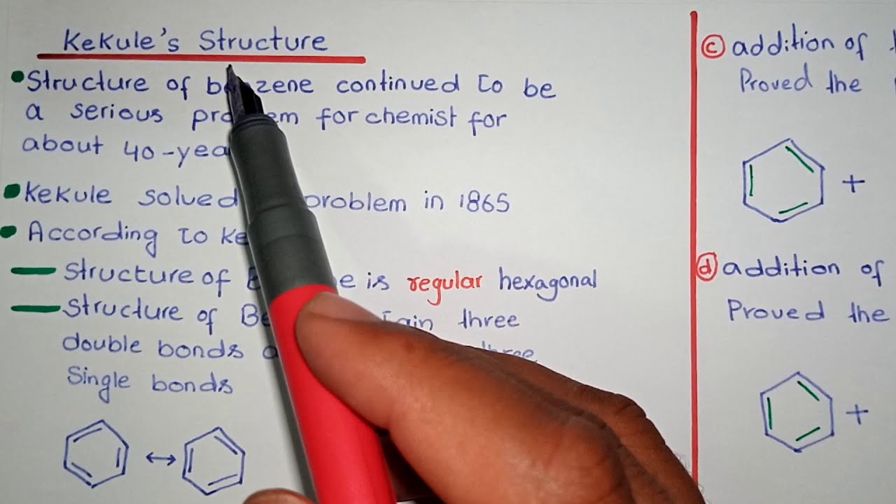 Ch # 9 kekule's structure of benzene - YouTube