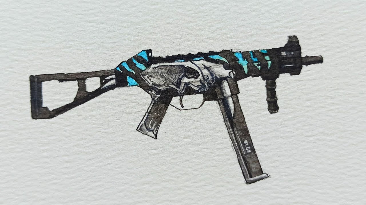 Drawing Ump-45 Prime Saber from CS GO | mylife Easy - YouTube