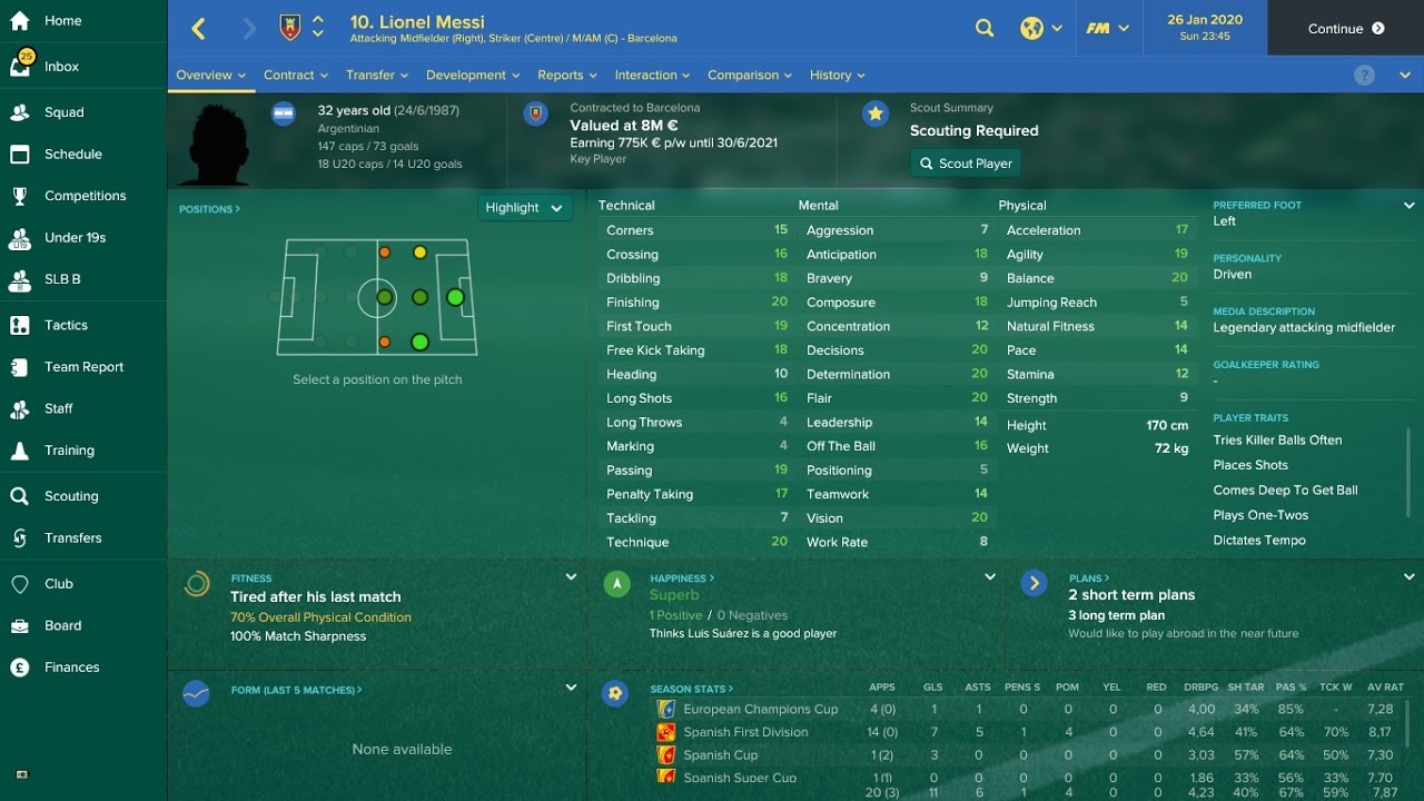 Lionel Messi in 2020 Football Manager 2017 - YouTube