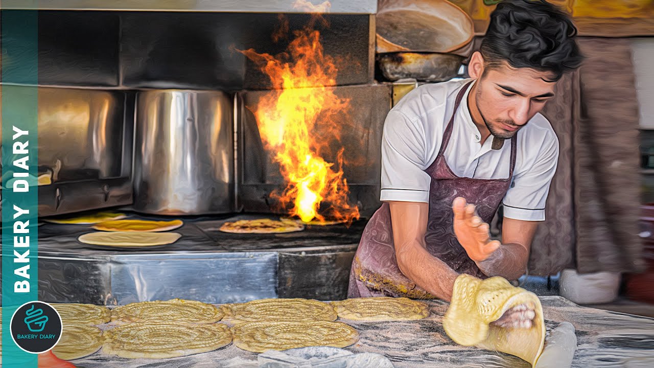 Baking a unique bread in an Iranian bakery! | Bakery Bread - YouTube