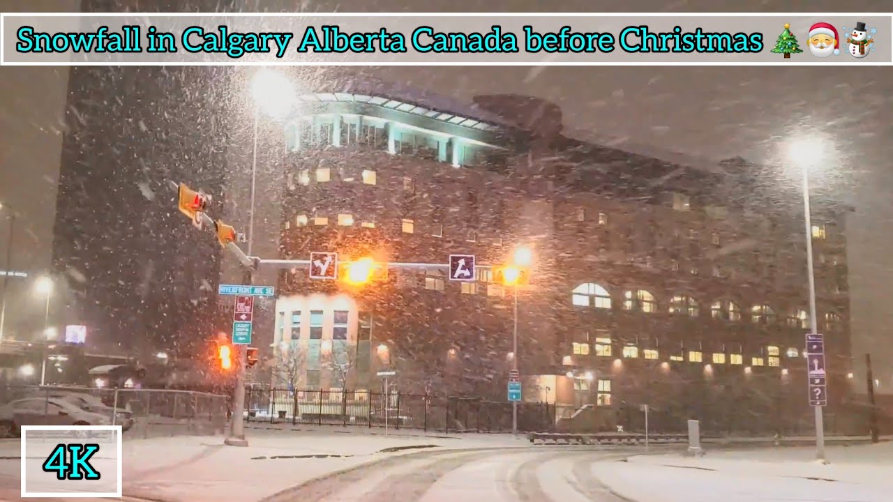 Snowfall in Calgary before Christmas 🎄 4K Snowfall Walk in Canada # ...