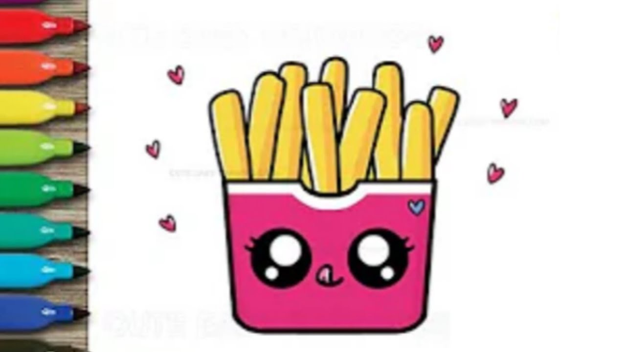 French Fries l How to draw Fries l Kids Easy Draw l Drawing for Kids l ...