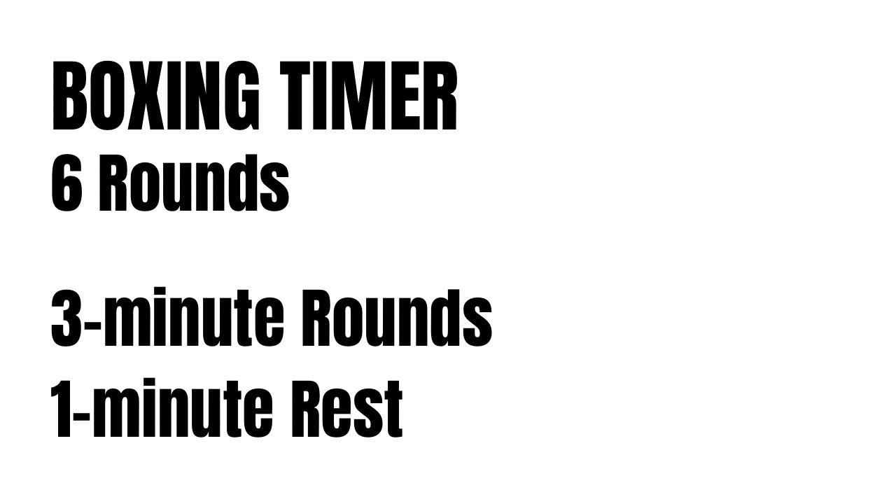 6 Round Boxing Timer: 3-min Rounds and 1-min Rest - YouTube