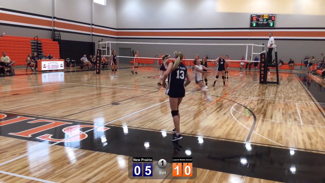 New Prairie Middle School vs Laporte Middle School 1st set - YouTube