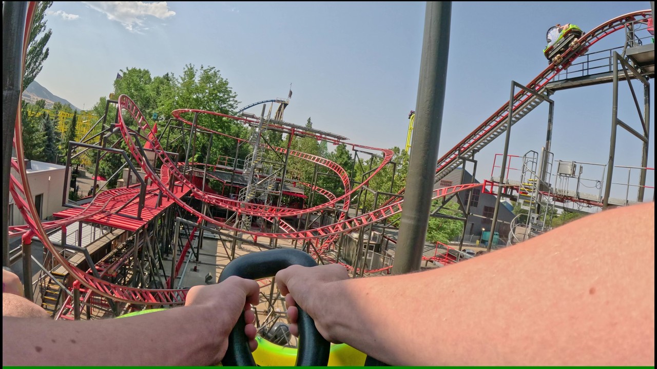 Rear Facing POV | "The Spider" Spinning Roller Coaster | Lagoon ...
