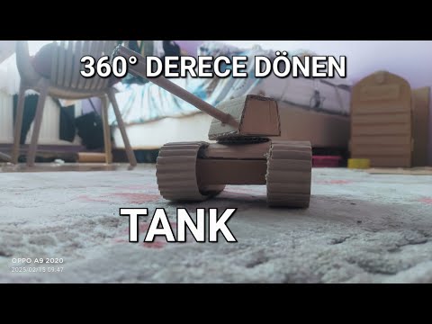 360°derece dönen kartondan tank yapımı /kartondan tank yapımı