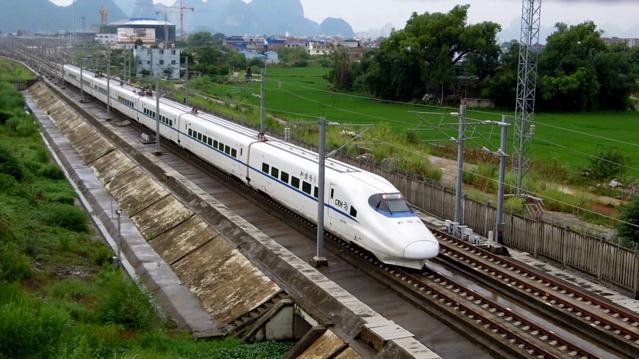 CRH2A, China High Speed train 中國高速列車 (D2803贵阳往广州, Guiyang to Guangzhou ...
