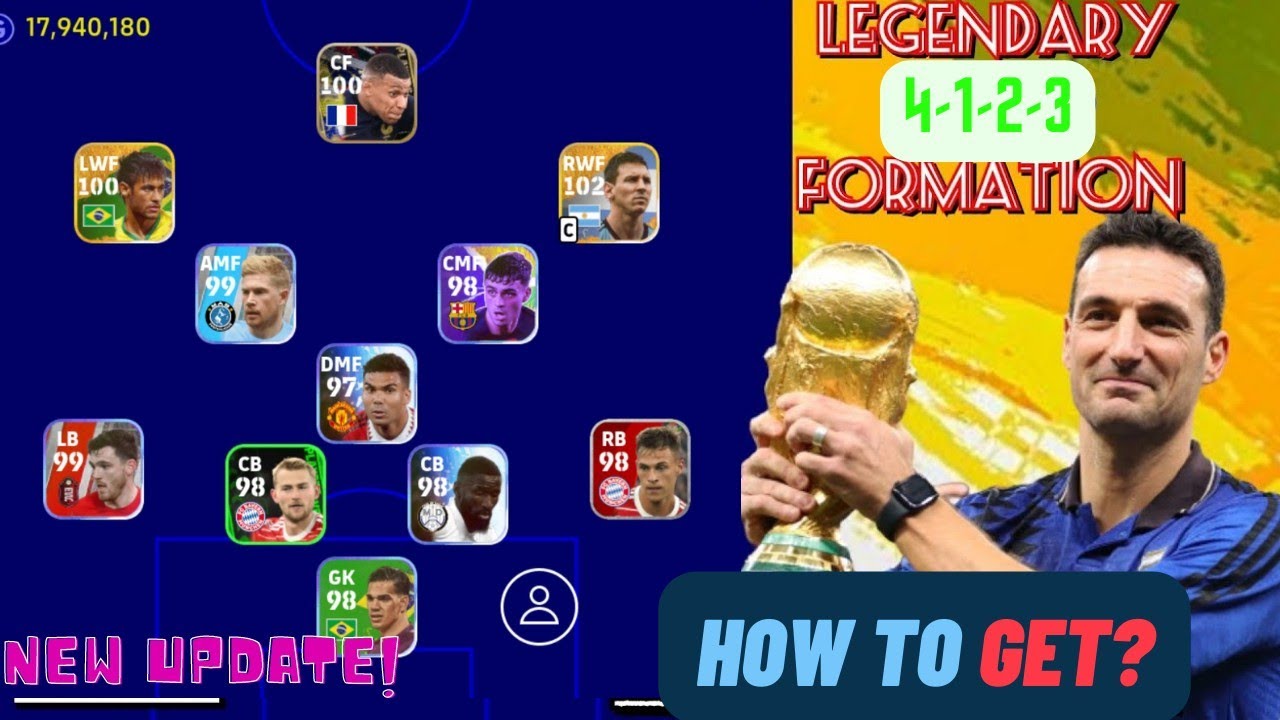 How to find 4-1-2-3 formation Efootball 2023.New update formtion. - YouTube