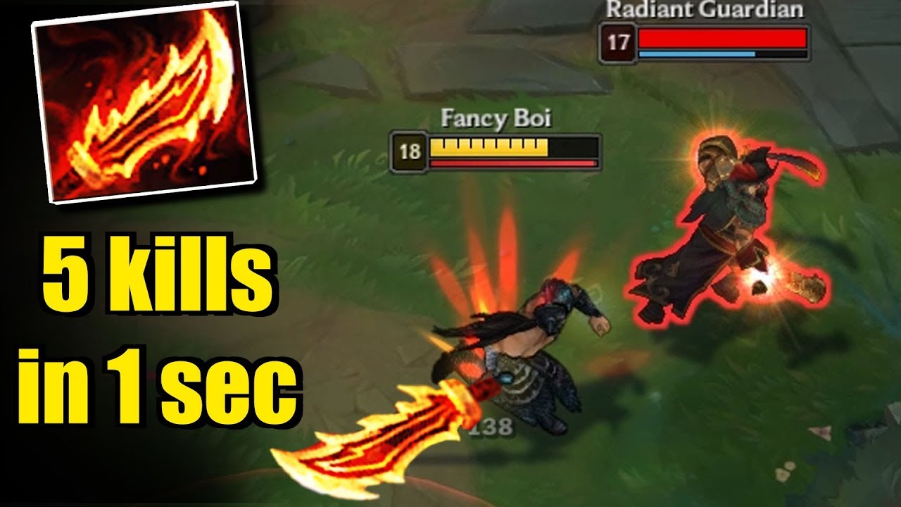 RAGEBLADE TRYNDAMERE - 5 kills in 1 second - League of Legends ...
