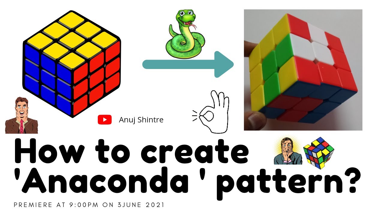 How To Create 'Anaconda' Pattern On 3×3 Rubik's Cube? | Anuj Shintre ...