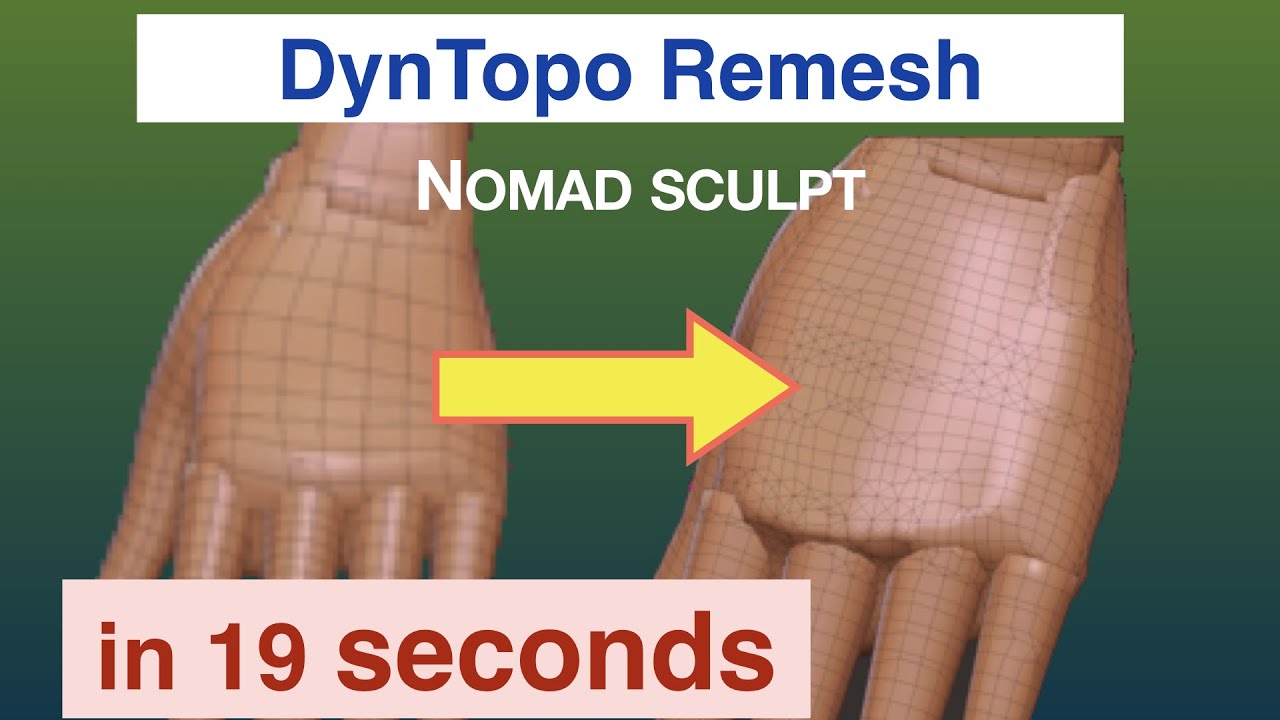 Dynamic Topology Remesh | 20 seconds | Nomad Sculpt - YouTube