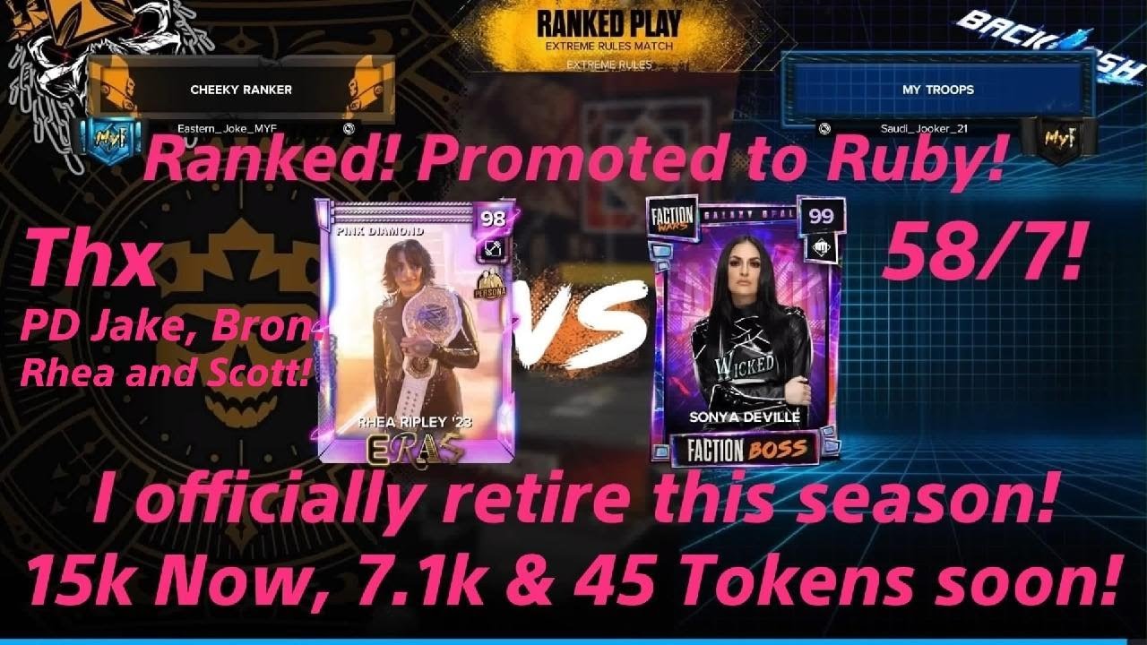 Ranked! Finally! 58/7! Ruby achieved! Promotion Match! PD Rhea v GO ...