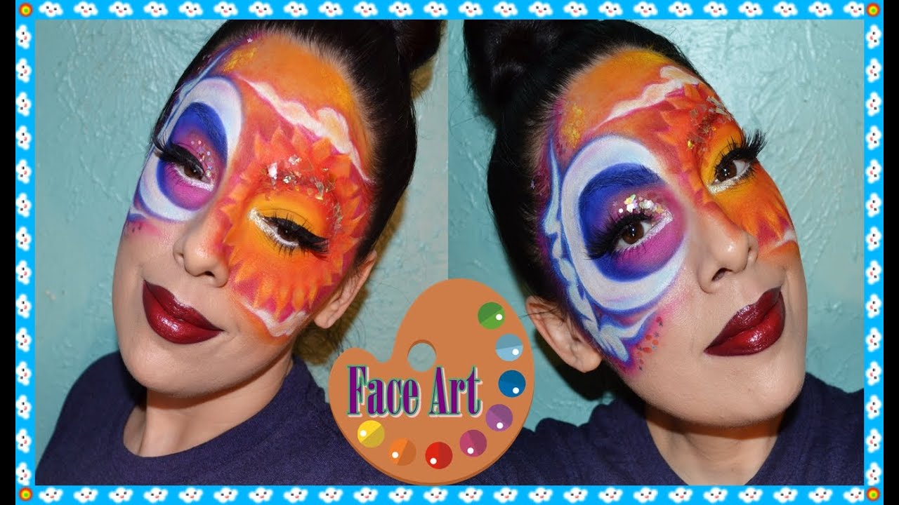 Face Art: Sun and Moon - YouTube