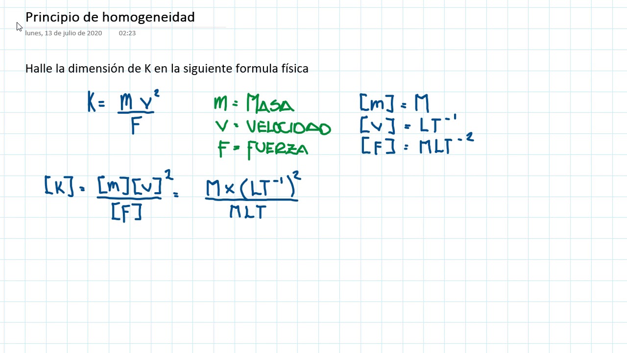 Principio de homogeneidad Ejemplo 2 - YouTube