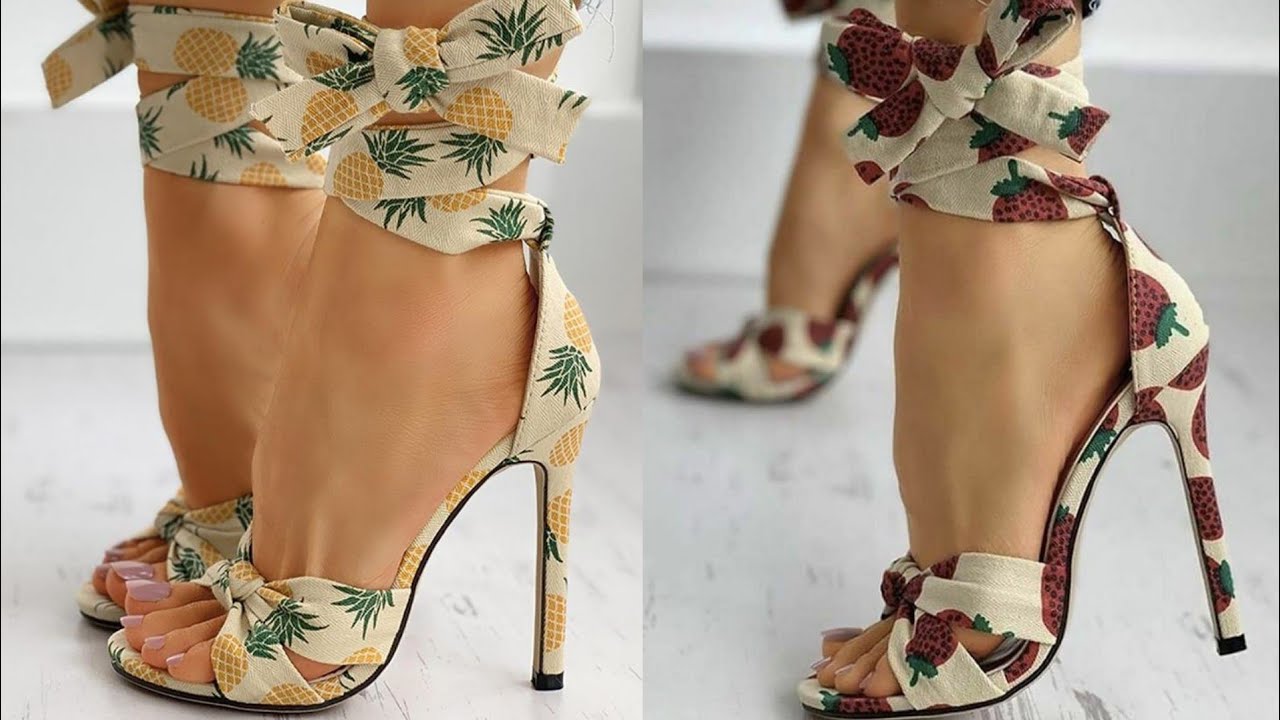 Amazing adorable high heels sandals with bow design for ladies - YouTube